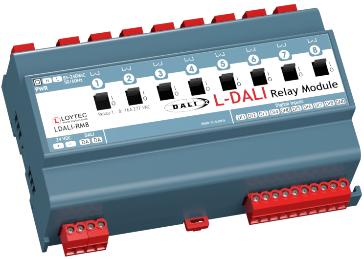 LDALI-RM8 | LDALI-RM8, DALI Relay Module, 8-channel, 8x 20A relay output